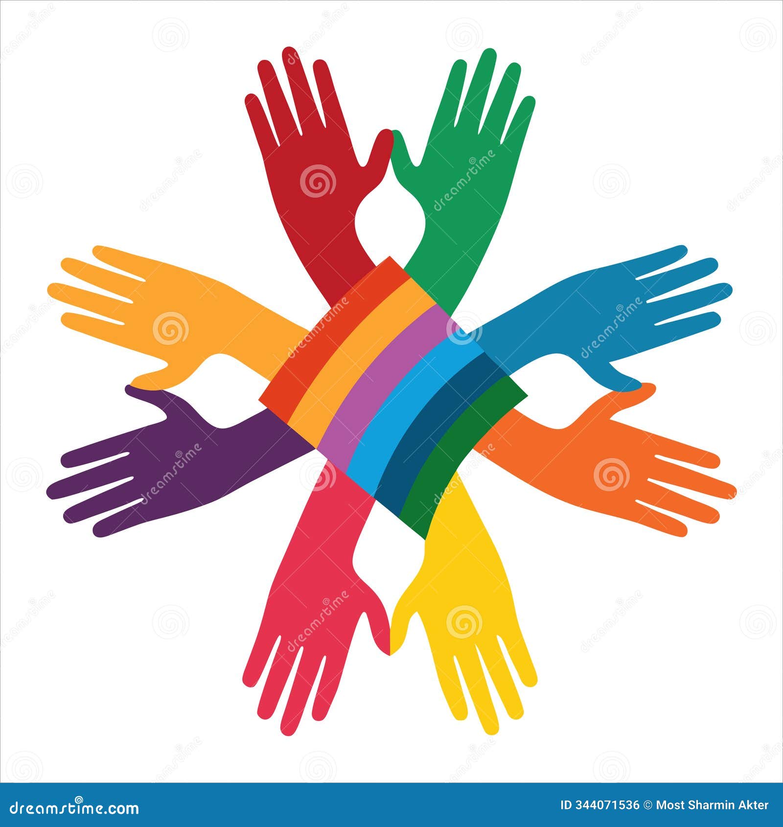 Colorful Hands Vector Illustration Collection Stock Vector ...