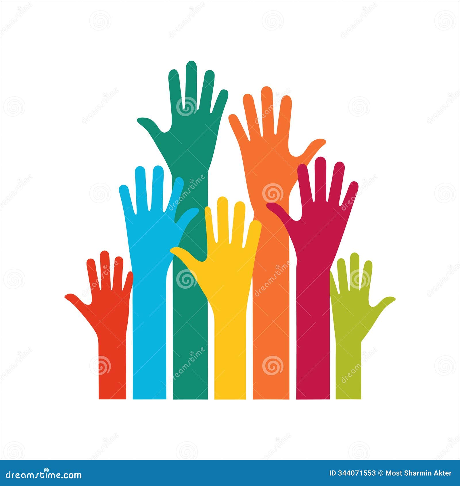 Colorful Hands Vector Illustration Collection Stock Vector ...