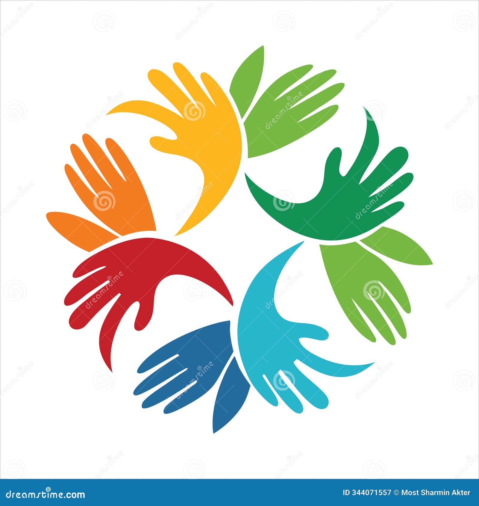 Colorful Hands Vector Illustration Collection Stock Vector ...