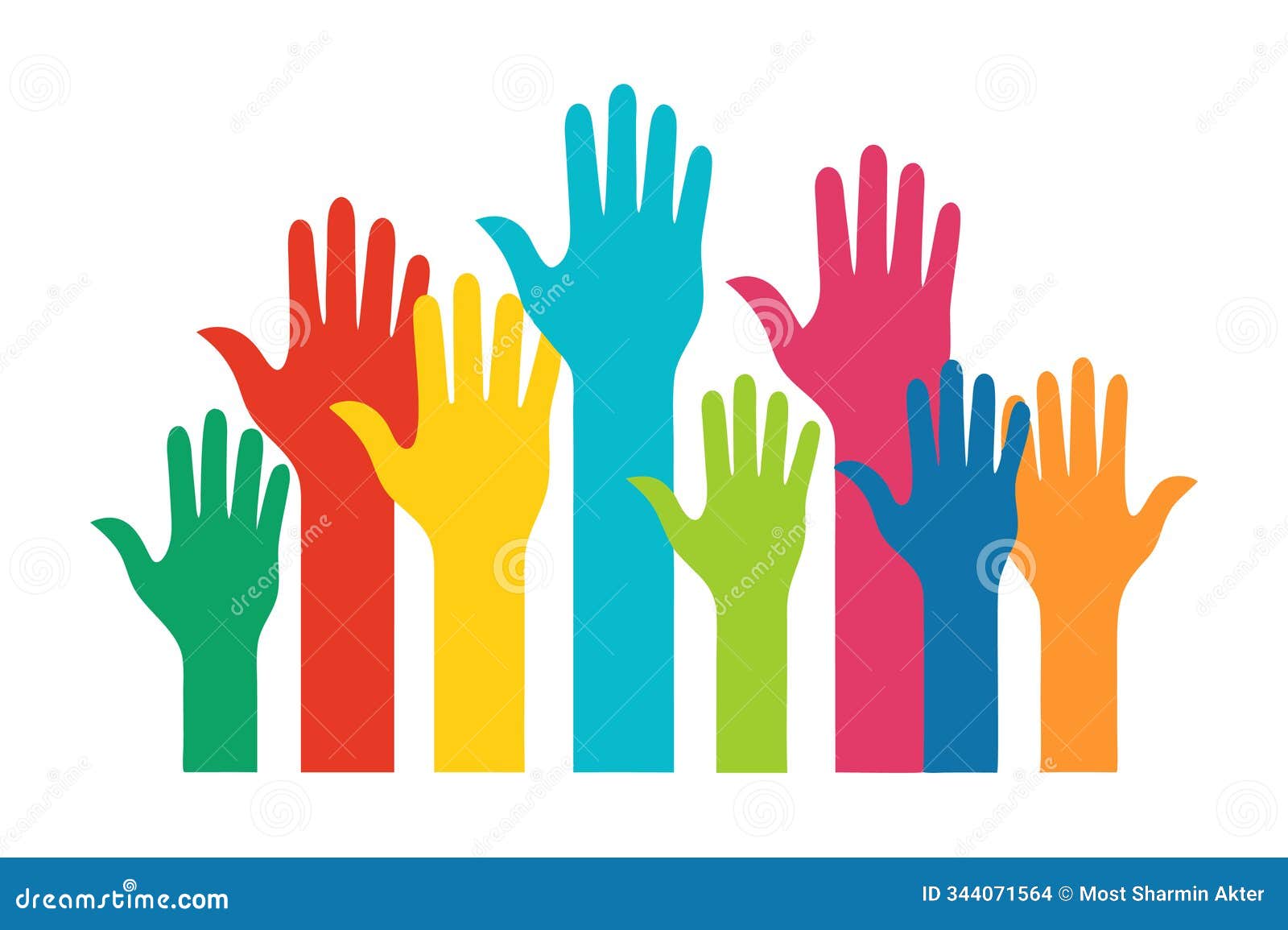 Colorful Hands Vector Illustration Collection Stock Vector ...