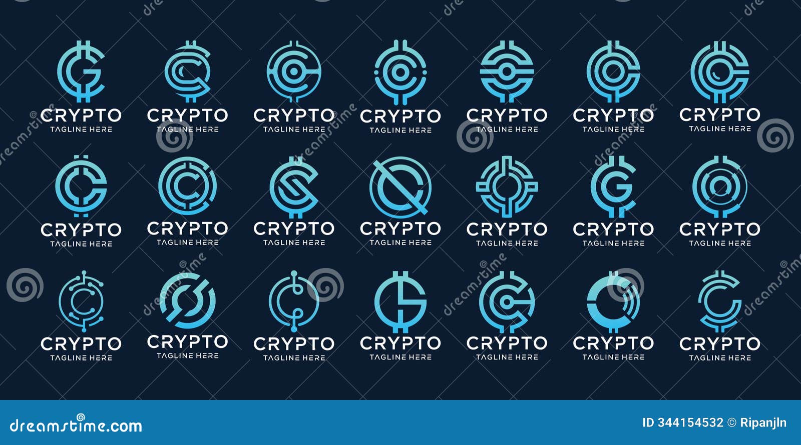 Initial Letter C Crypto Blockchain Coin Logo Design. Vector Icon ...
