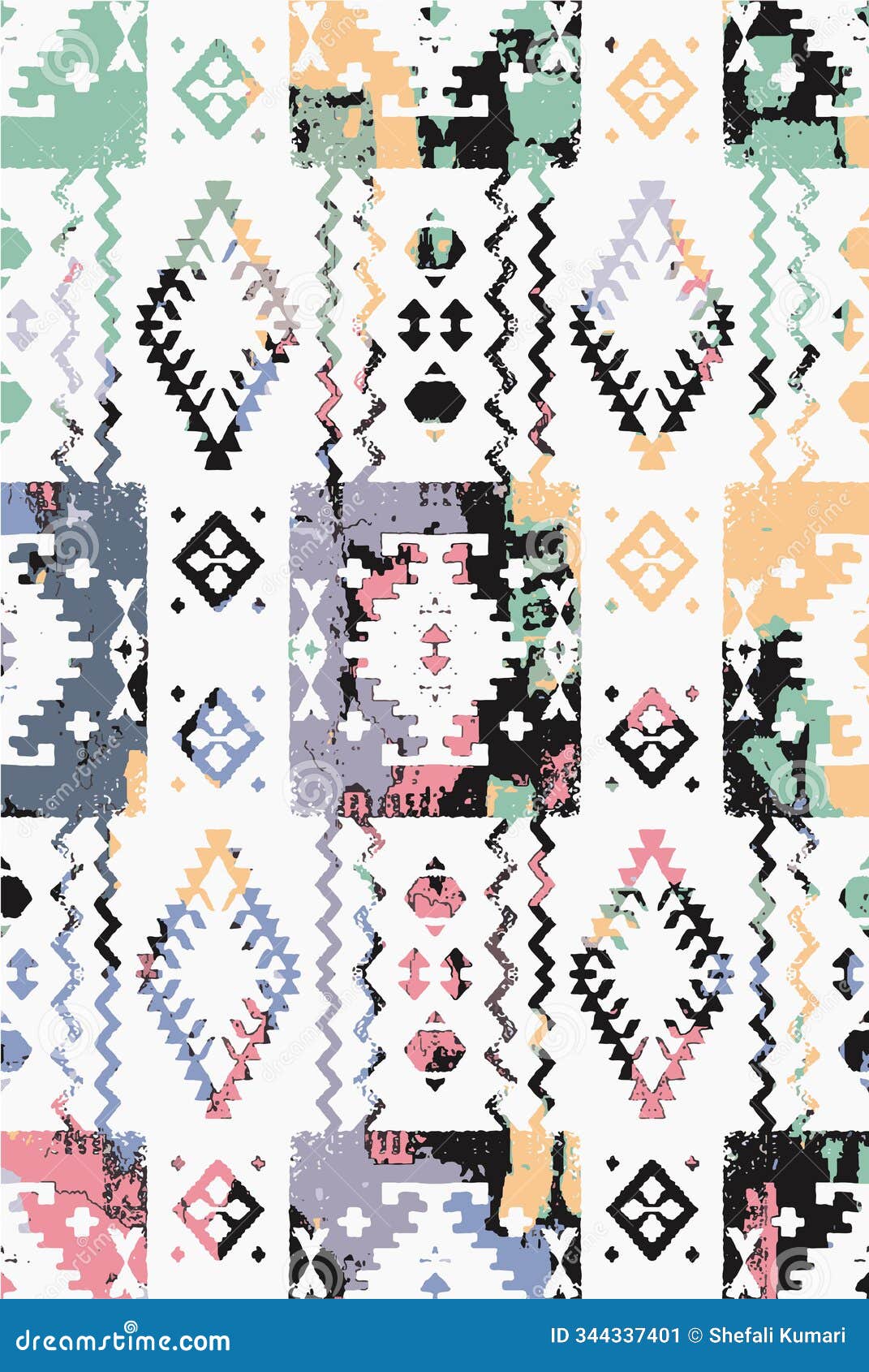 Kilim and Aztec Vector Pattern Rugs and Carpets with Grunge and ...