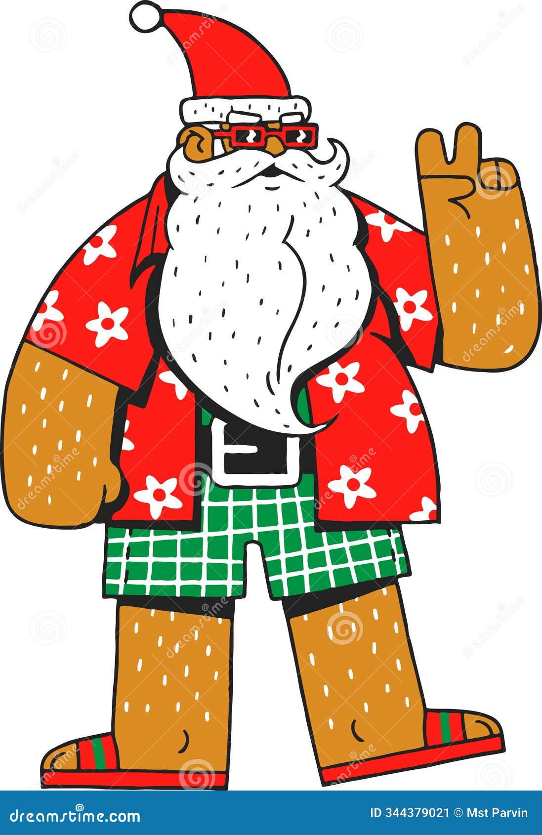 Christmas Hand Drawing Festive Flat Illustration Art Captures the ...