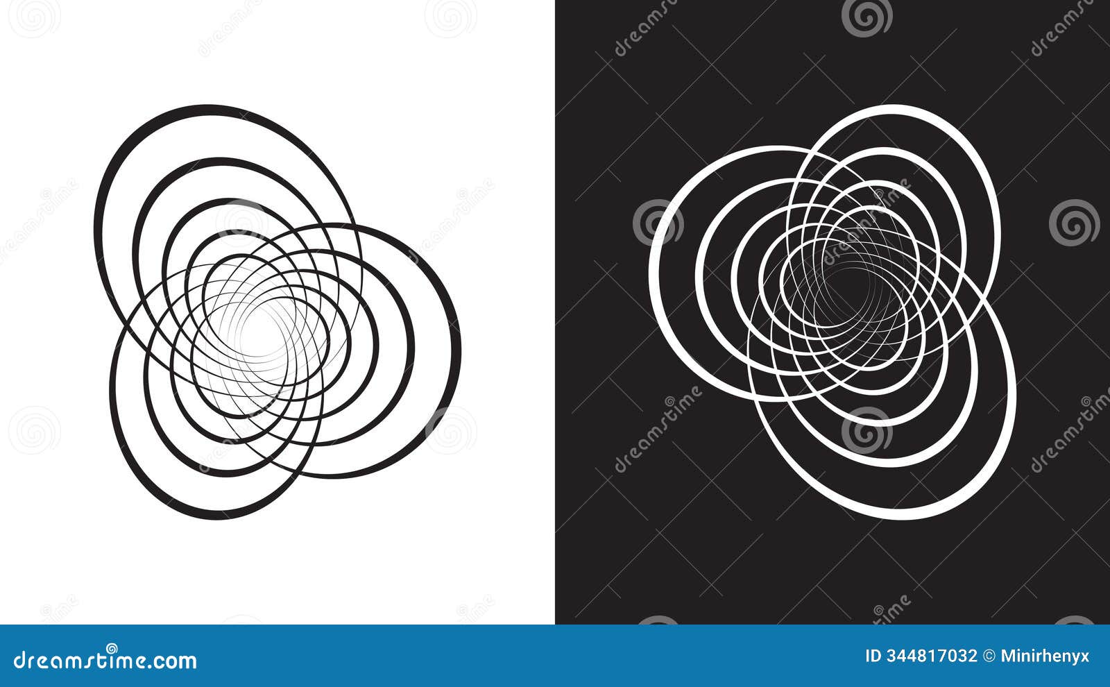 Abstract Geometric Spirograph Spiral Line Art Collection Stock ...