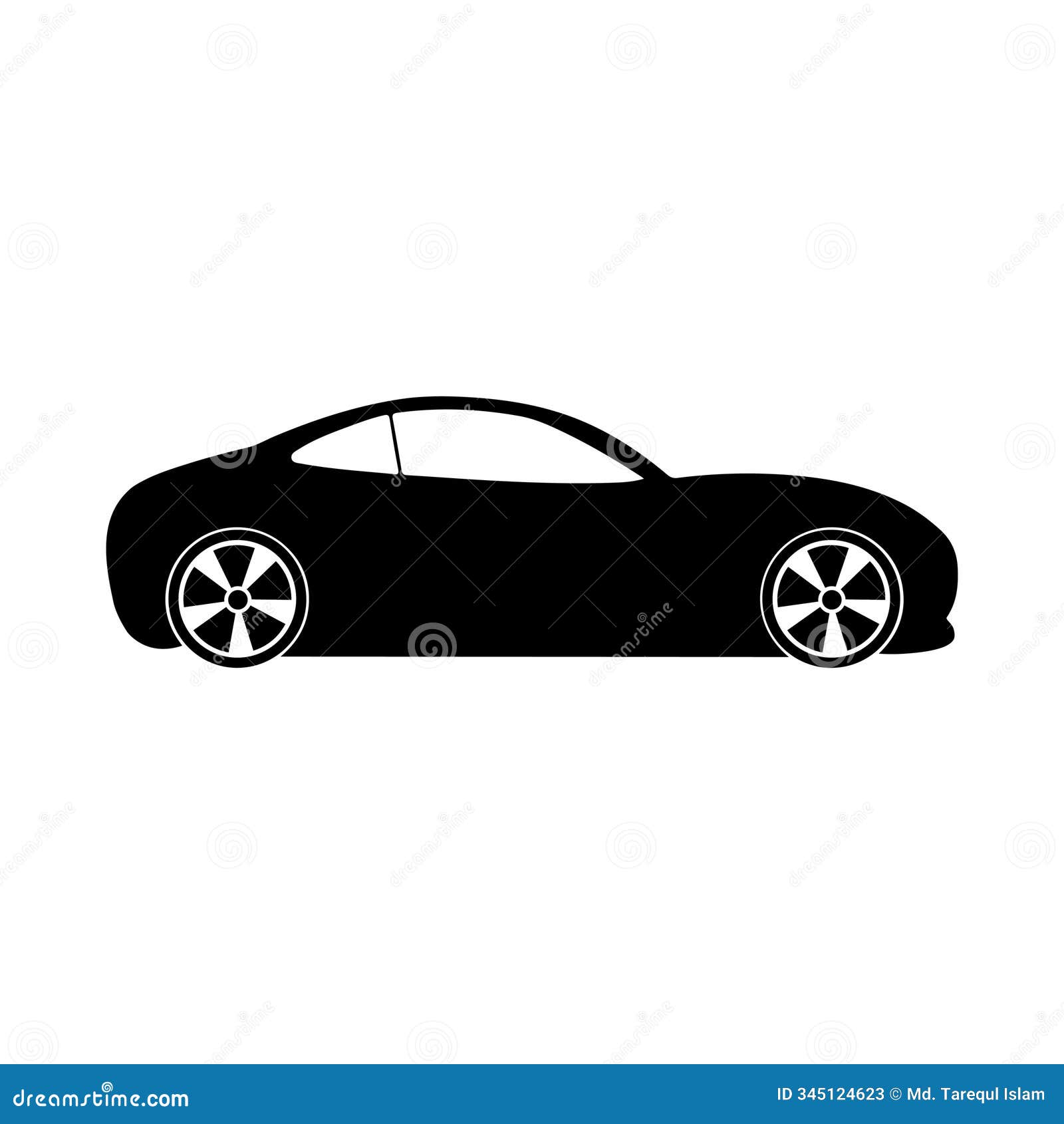 A Simple, Minimalist Vector Icon Of A Car. The Car Is Depicted In A ...