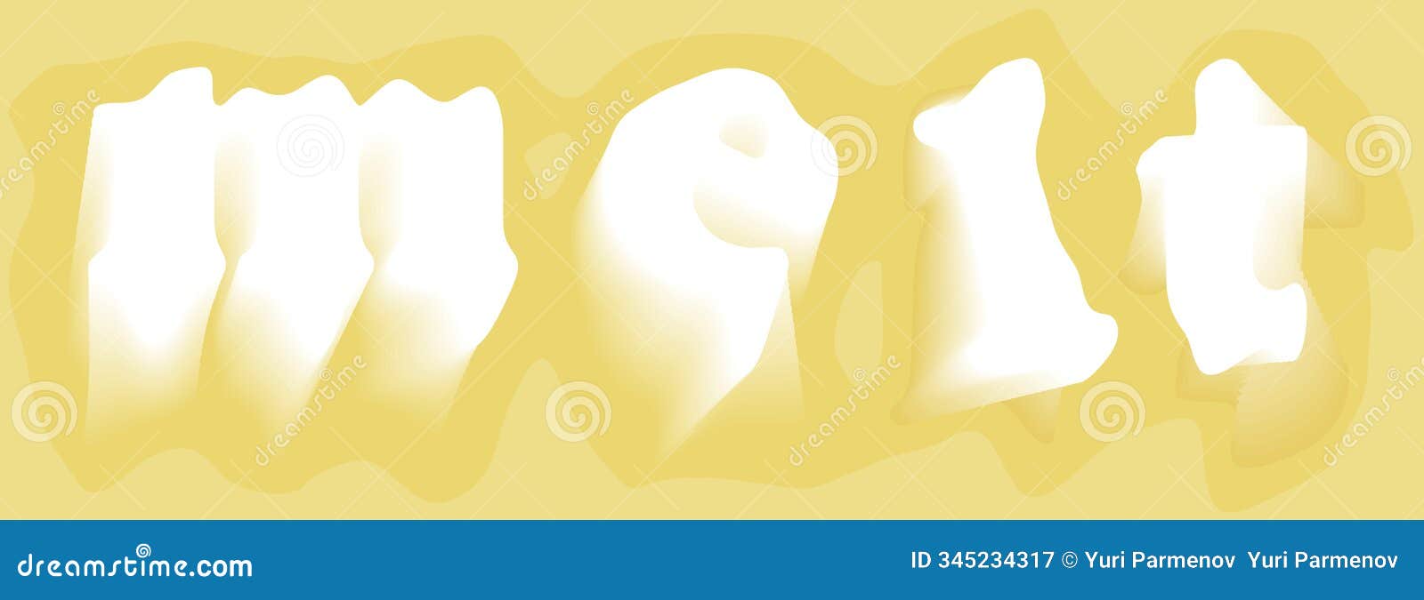 Melt Word, Yellow And White Typography Background. Paraffin Letters ...