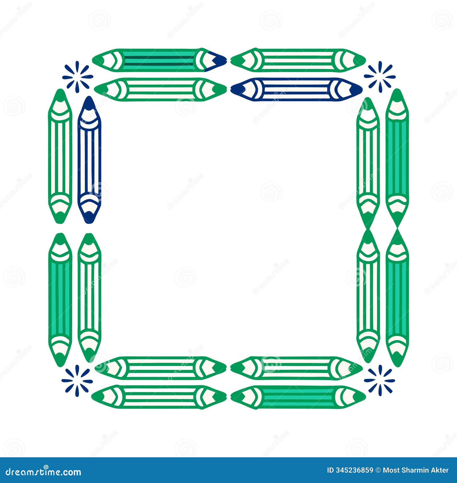Rectangle Frame Made of Colored Pencils Graphic Design. Stock ...