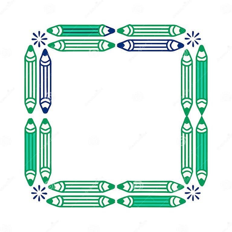 Rectangle Frame Made of Colored Pencils Graphic Design. Stock ...