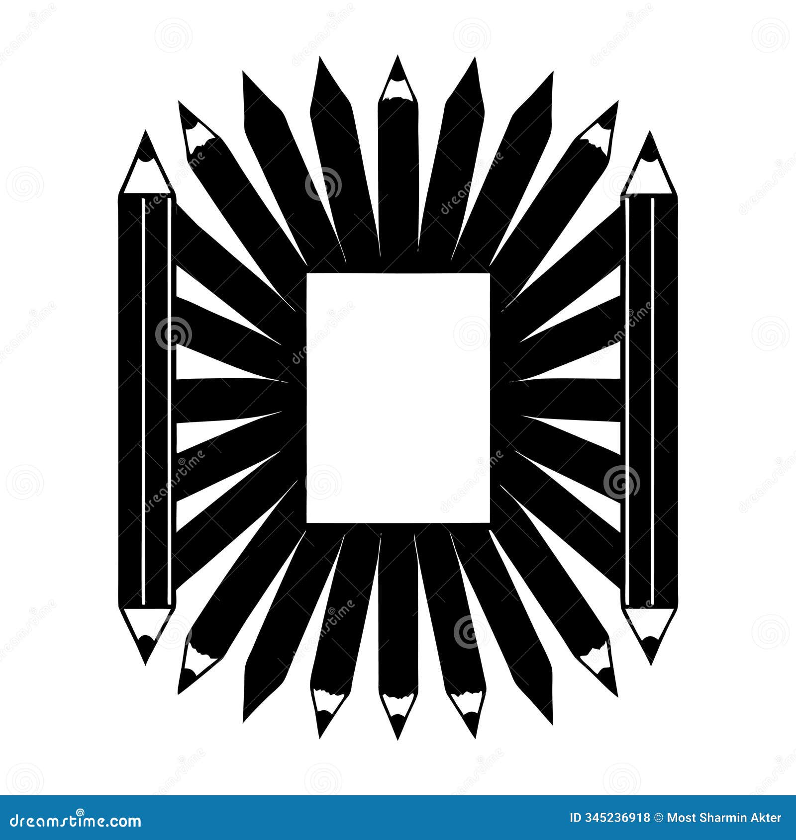 Rectangle Frame Made of Colored Pencils Graphic Design. Stock ...