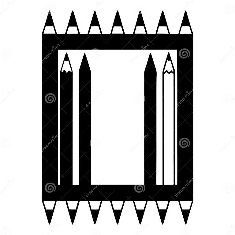 Rectangle Frame Made of Colored Pencils Graphic Design. Stock ...