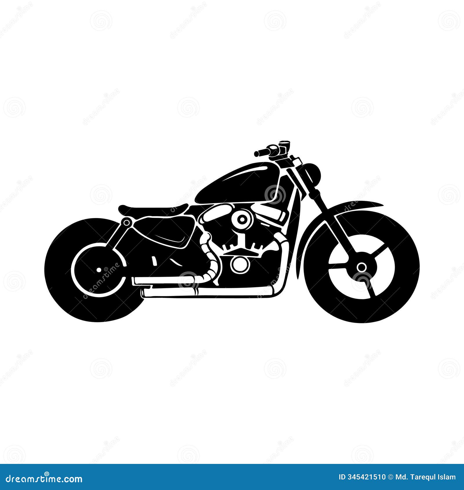 Illustration of a Classic Motorcycle. the Image Has Subtle Shadows ...