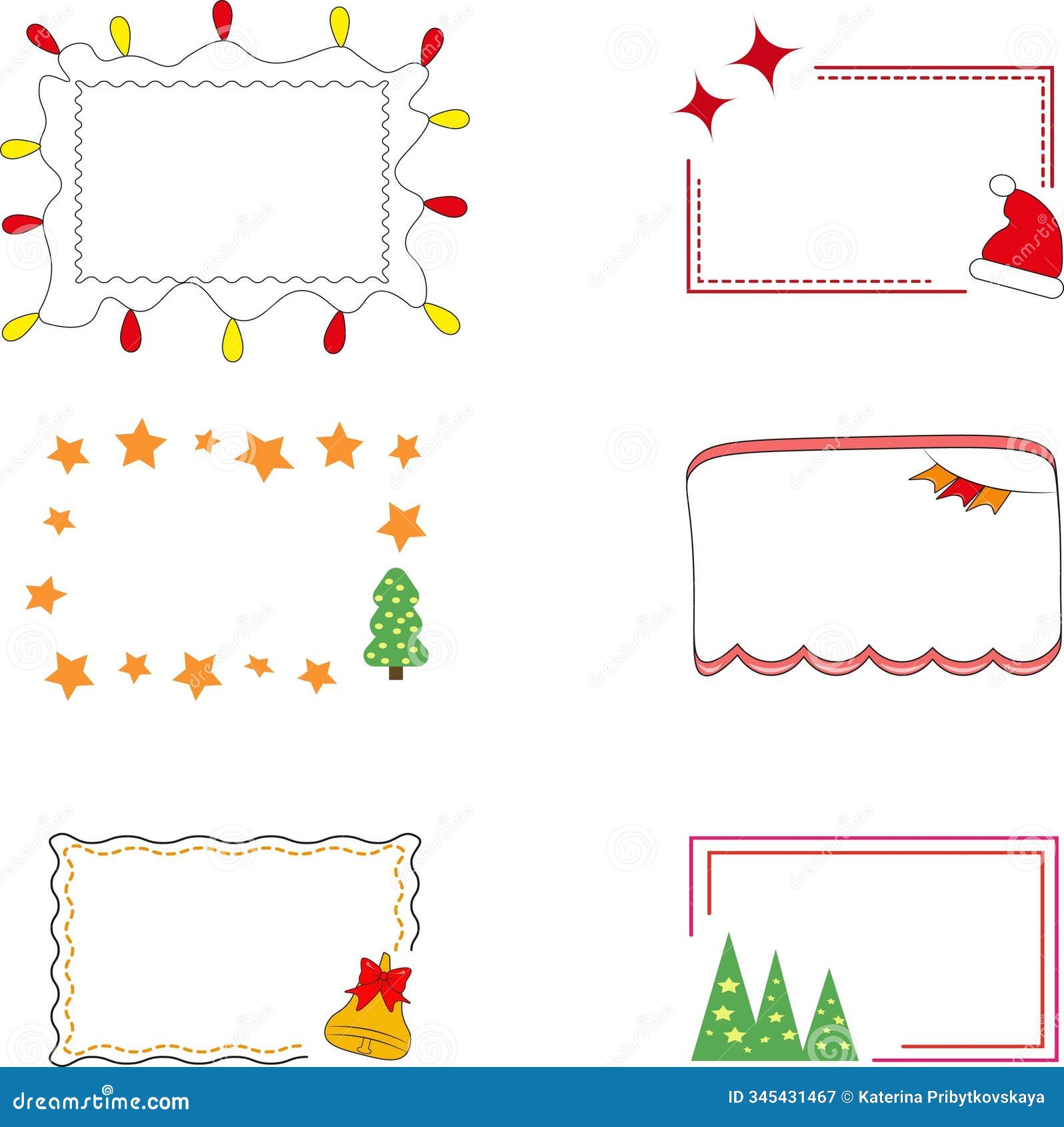 Set of New Year frames stock illustration. Illustration of circle ...