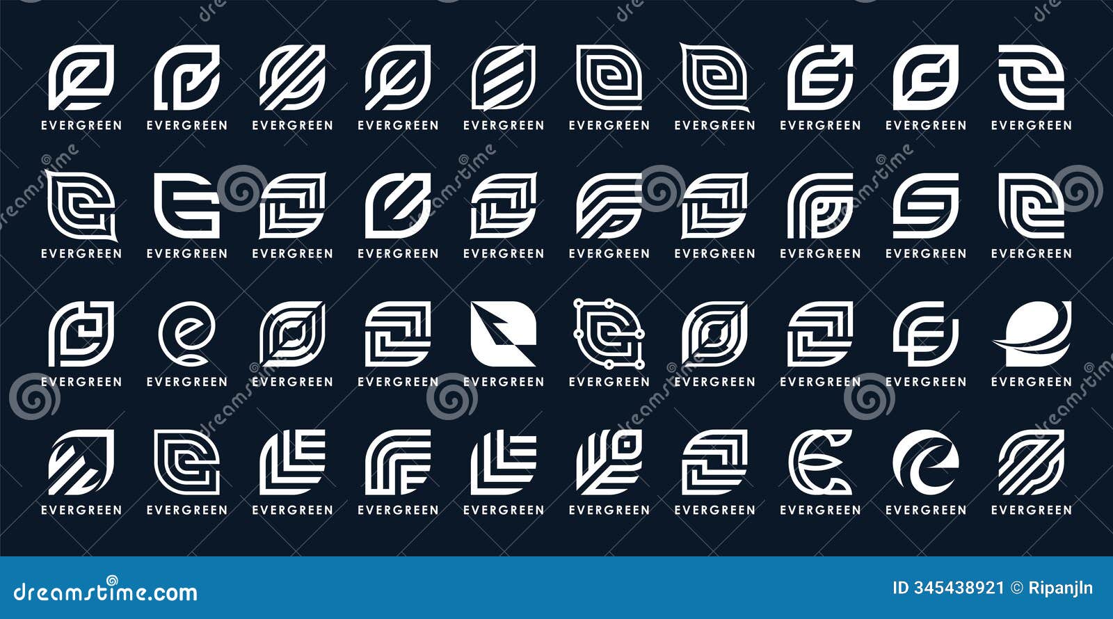 Set Bundle of Monogram Letter E Leaf Green Nature Logo Design ...