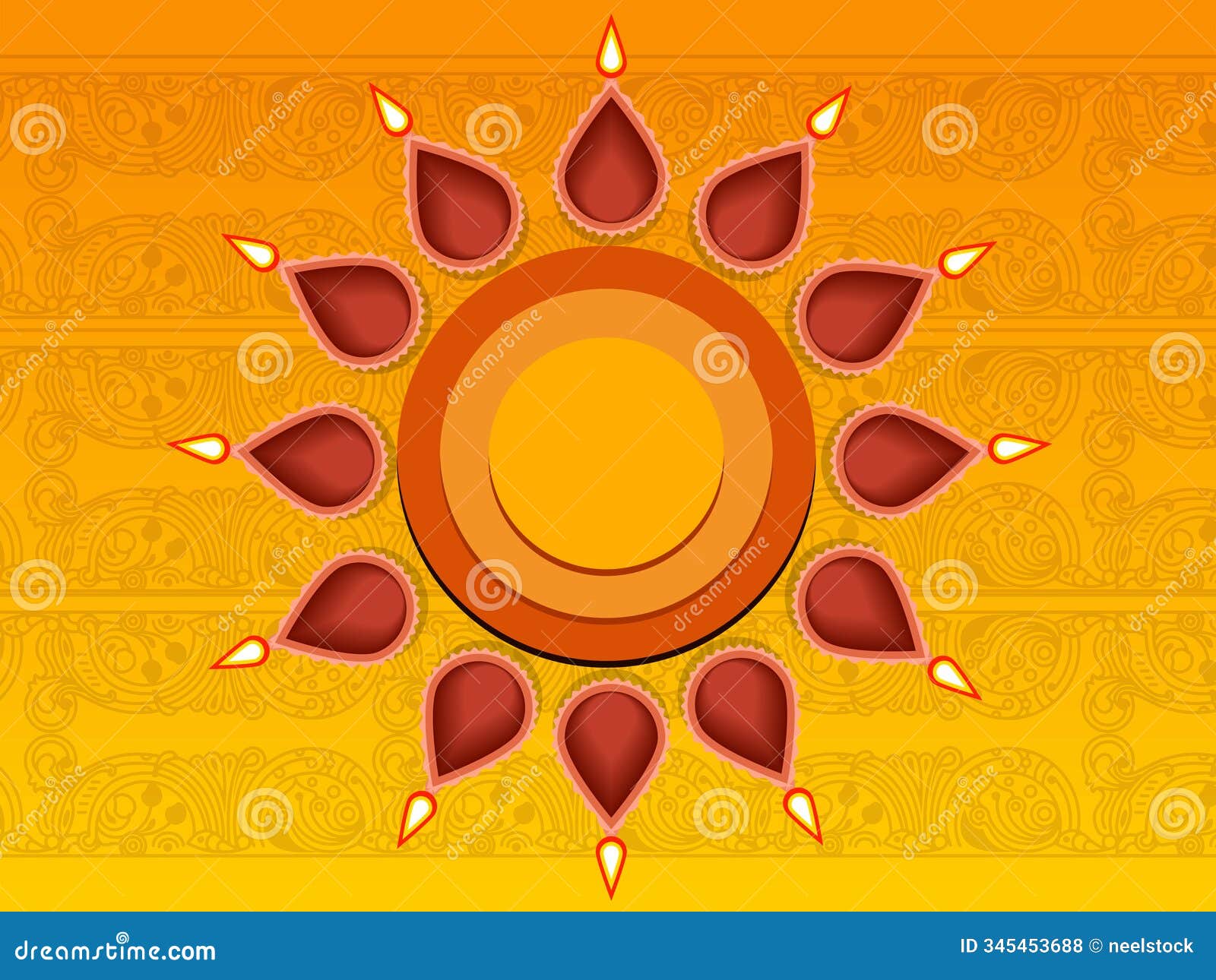 Oil Lamp, Diwali Festival Diya Lamp Stock Vector - Illustration of ...