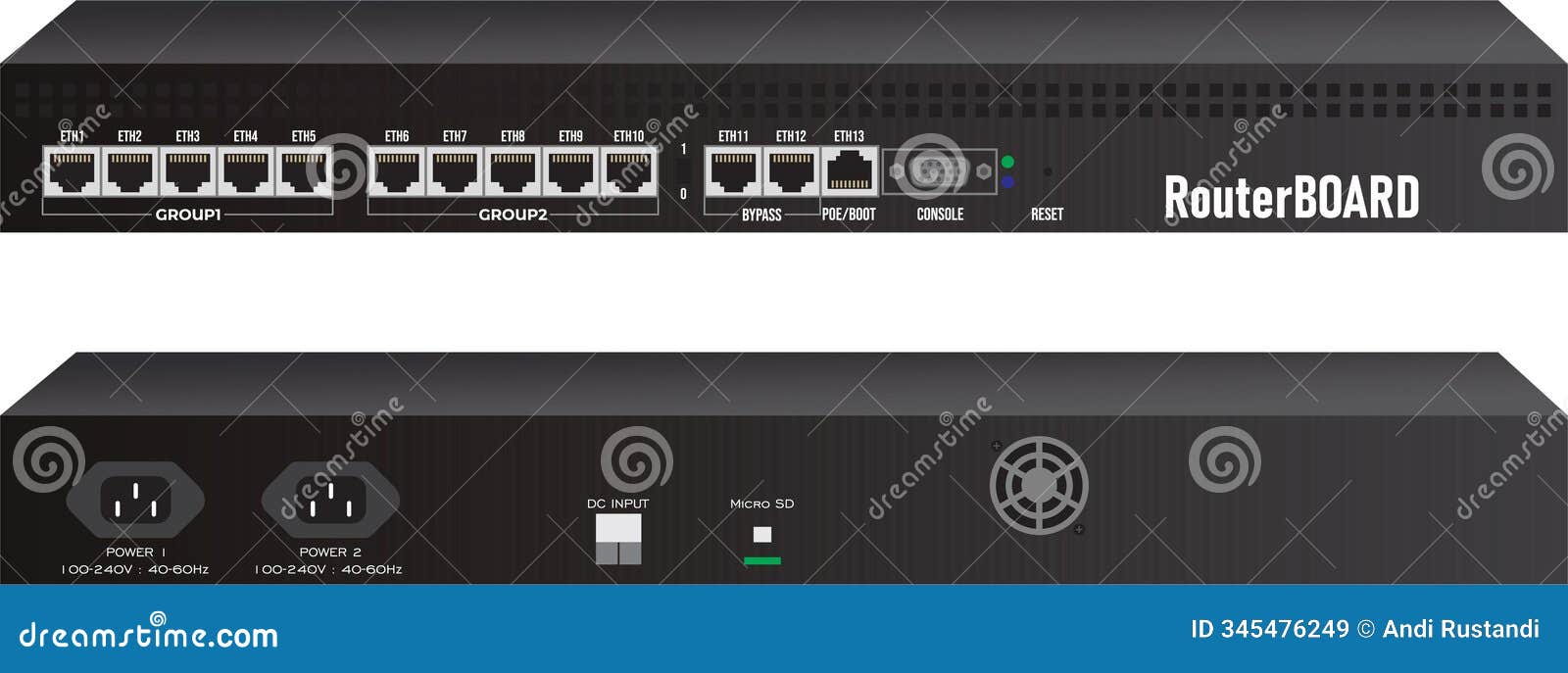 Router Switch HUB Black 12Ports Stock Vector - Illustration of ...