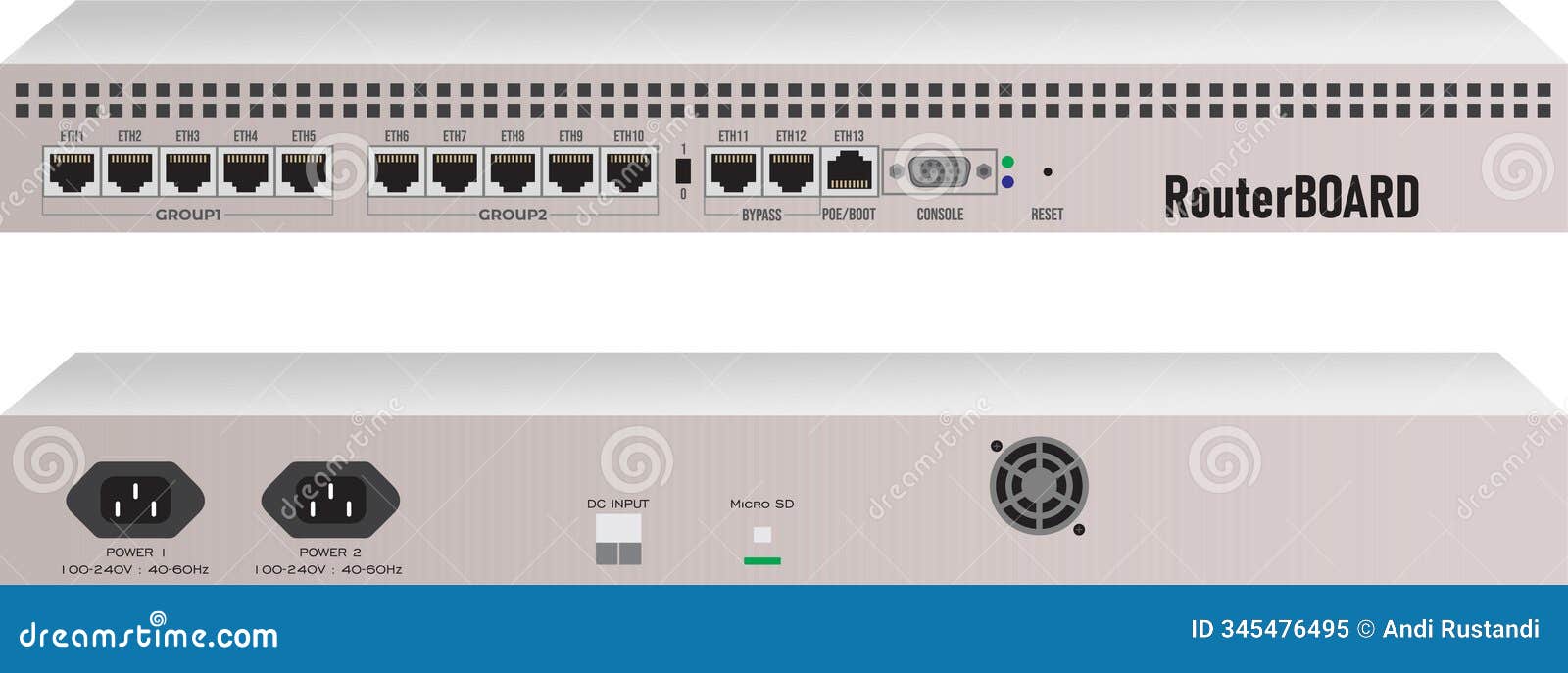 Router Routerboard Switch HUB Silver 12Ports Stock Vector ...
