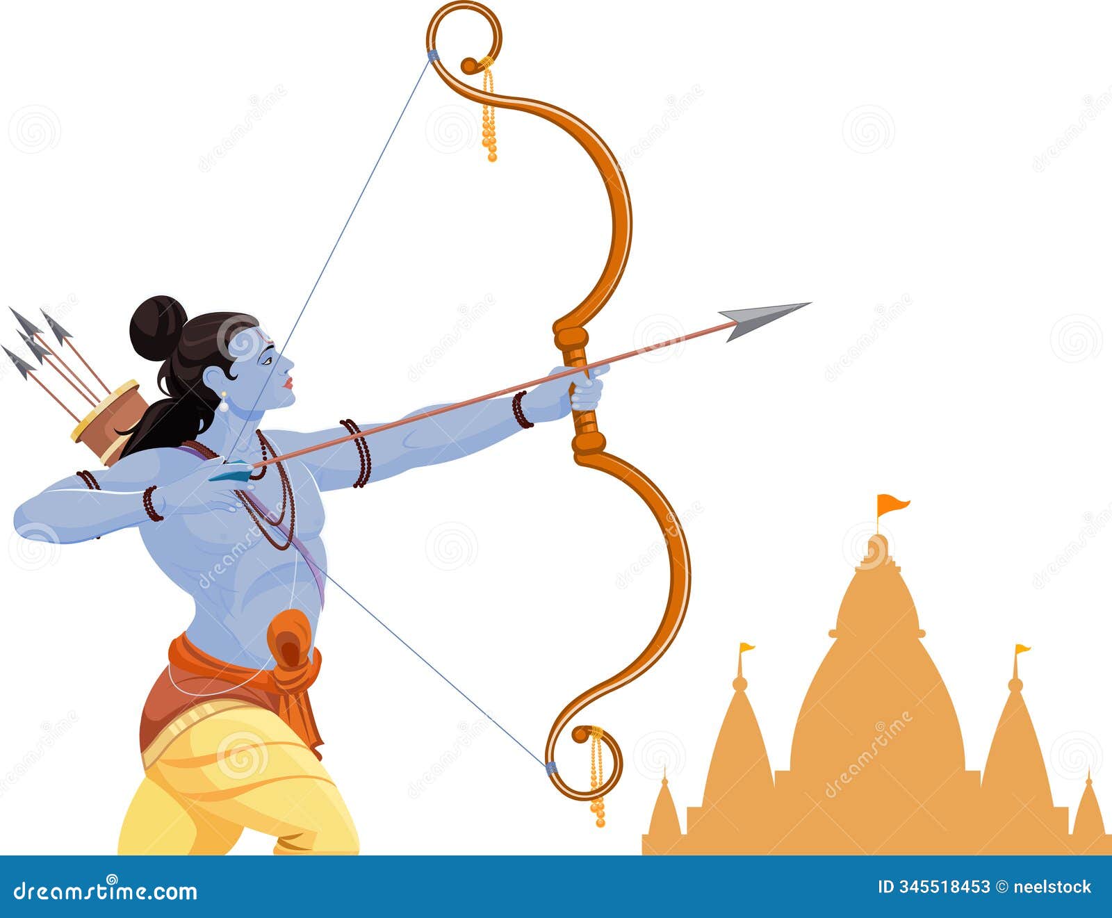 Lord Rama killing Ravana stock vector. Illustration of ravana - 345518453