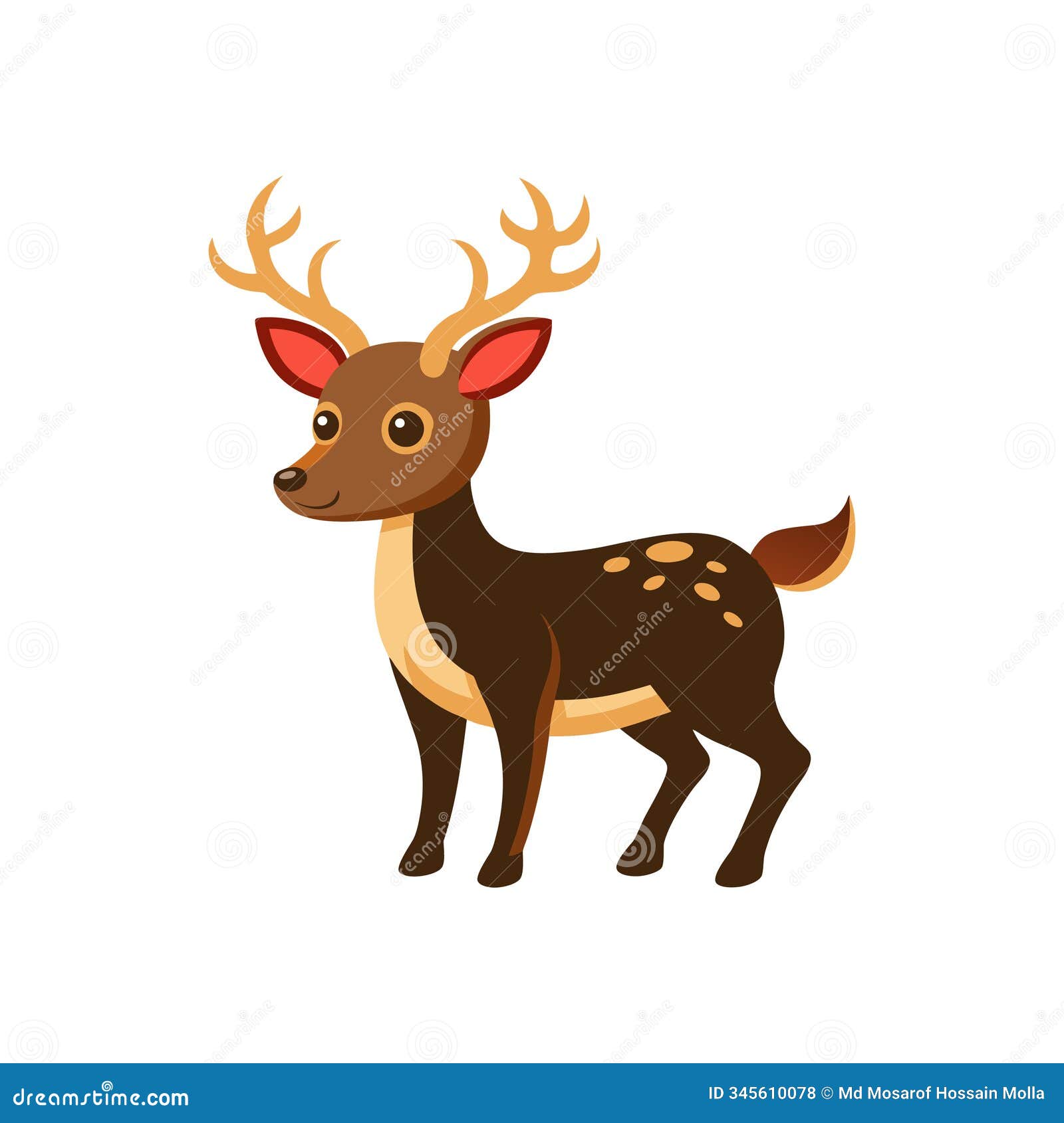 Charming Christmas Reindeer Vector Illustrations Stock Illustration ...