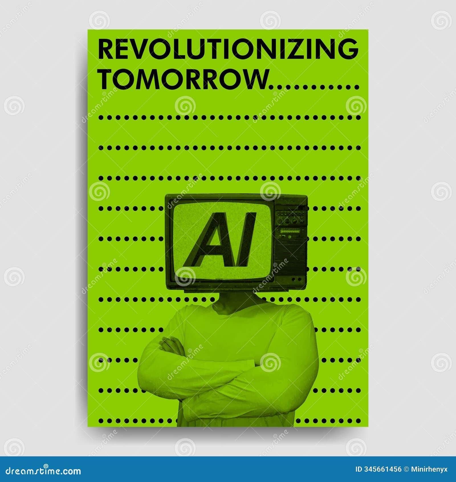 Postmodernism AI Technology A4 Poster Template Cartoon Vector ...