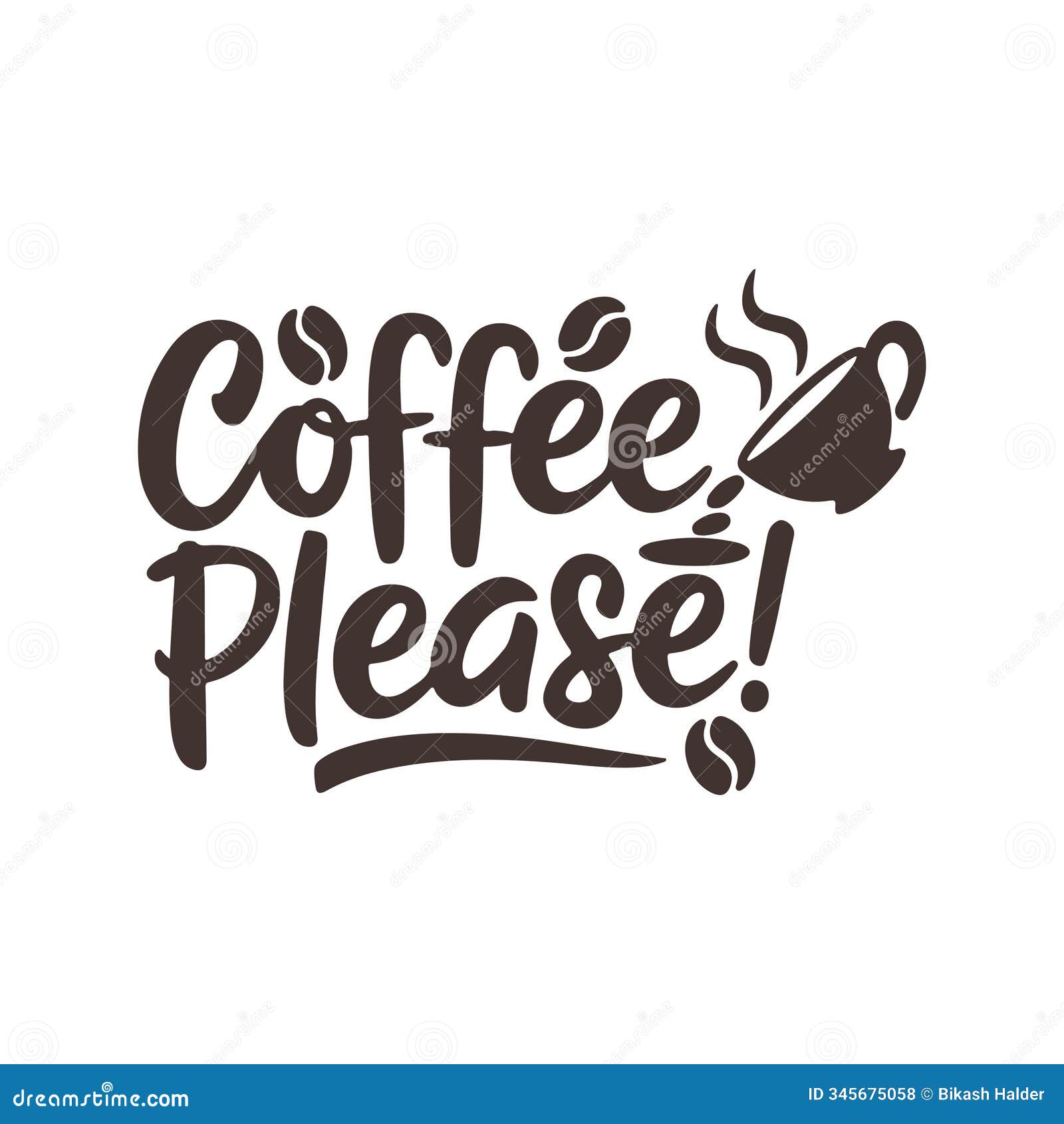 Coffee is Life Bold Typography Design Stock Illustration - Illustration ...