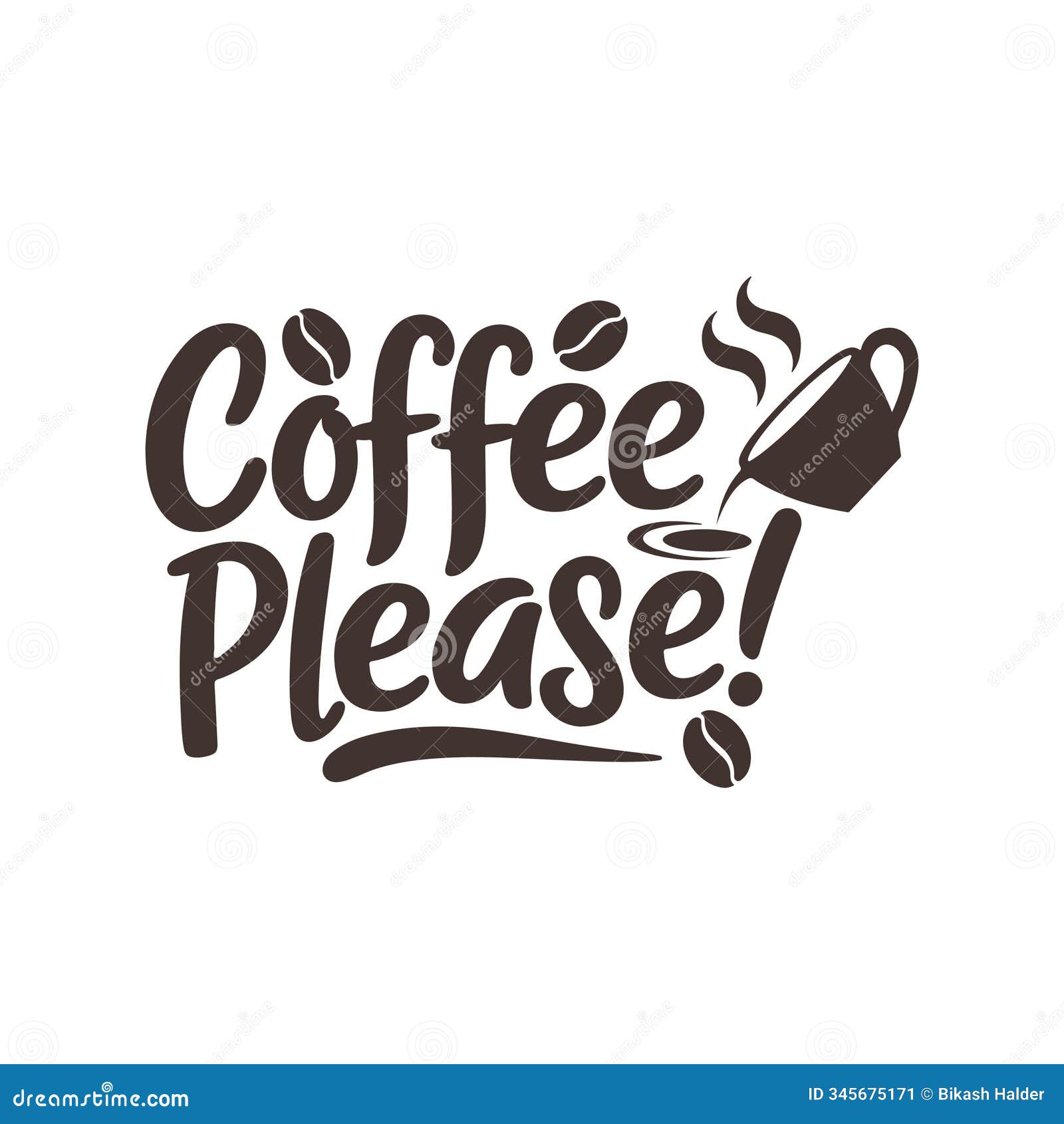 Coffee Time Fun Typography Art Stock Illustration - Illustration of ...