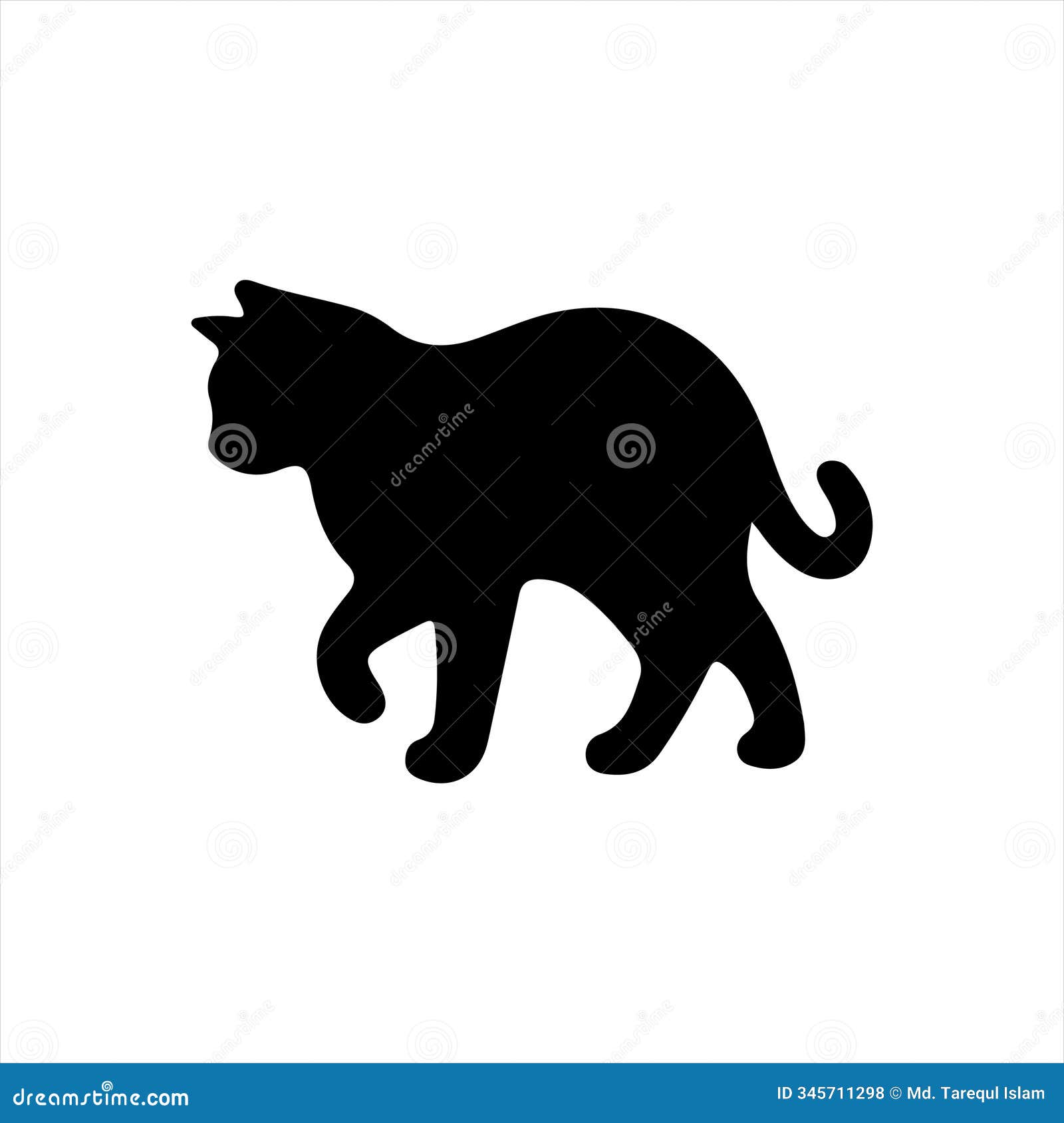 The Image is a Silhouette of a Cat. the Cat Appears To Be in a Crouched ...