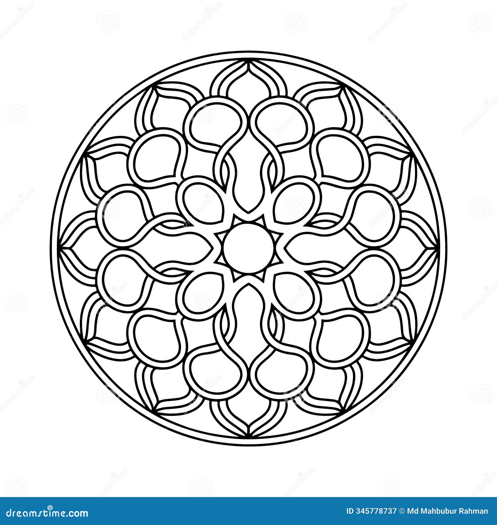 Simple Mandala Shape For Coloring. Vector Mandala. Floral. Flower ...