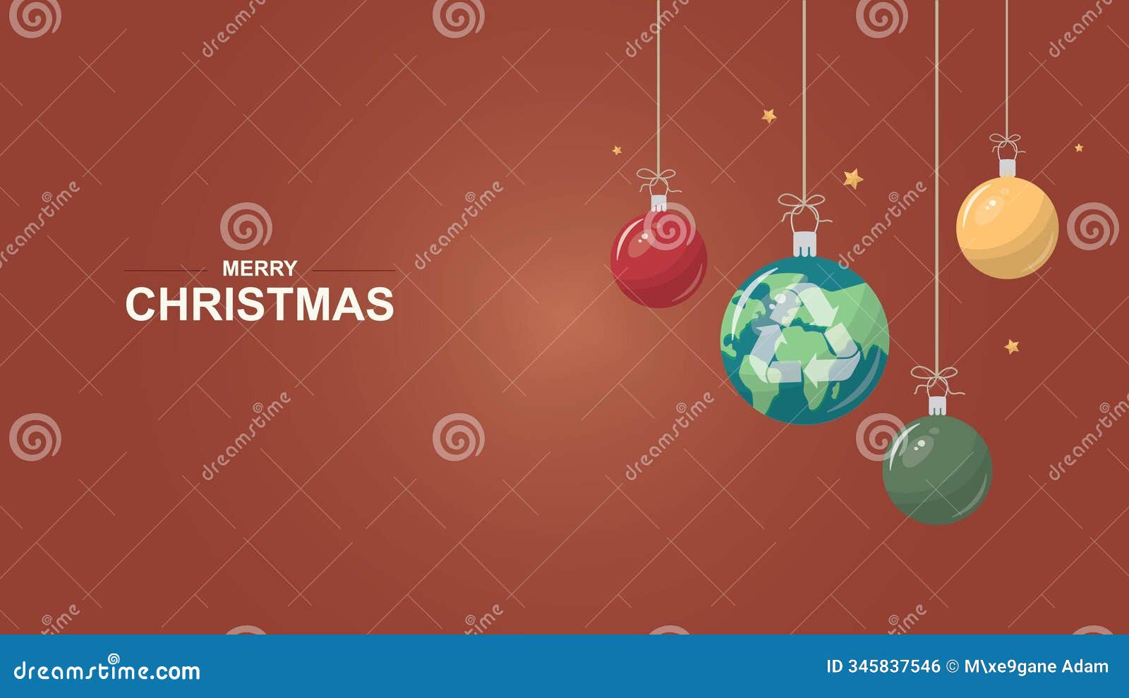 Eco Christmas Baubles with Earth Recycling Symbol. Sustainable ...
