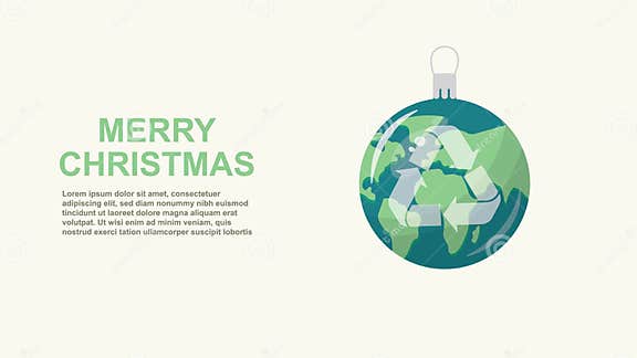 Eco-Friendly Earth Christmas Bauble with Recycling Symbol. Sustainable ...