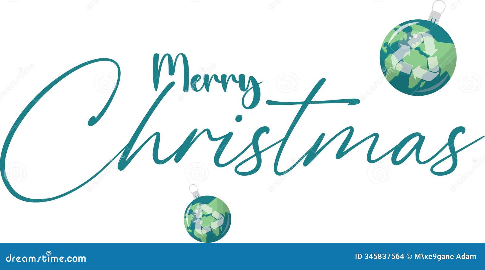 Eco-Friendly Merry Christmas Text Isolated on White Background Stock ...