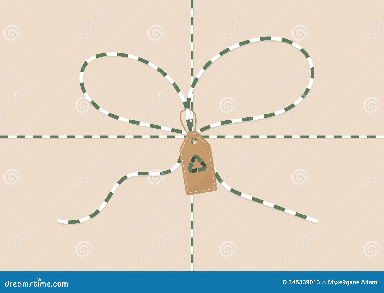 Eco-friendly Gift Wrap with Recycled Tag Stock Illustration ...