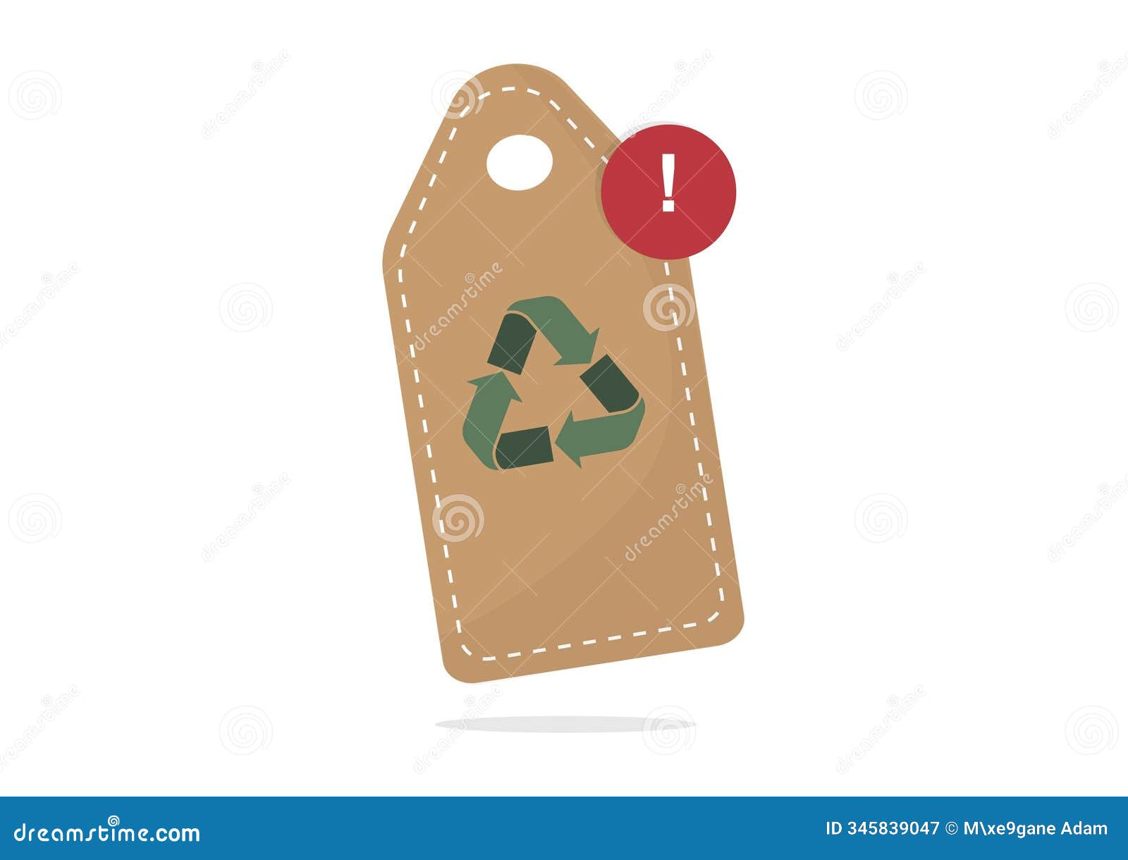 Recyclable Tag with Red Alert Symbol Stock Illustration - Illustration ...