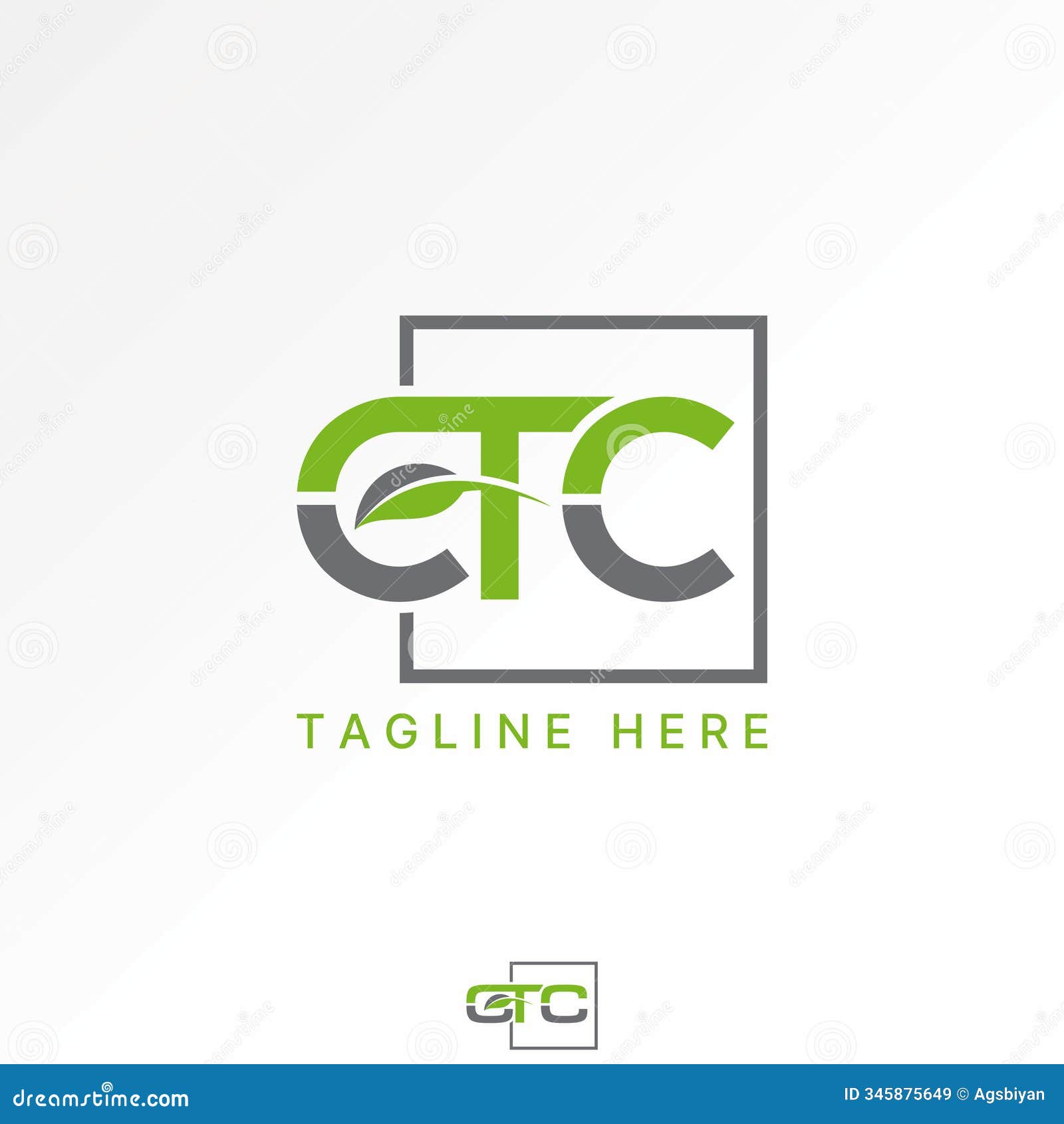 Initial CTC Font Connected Leaf Nature Line Square Related Monogram ...