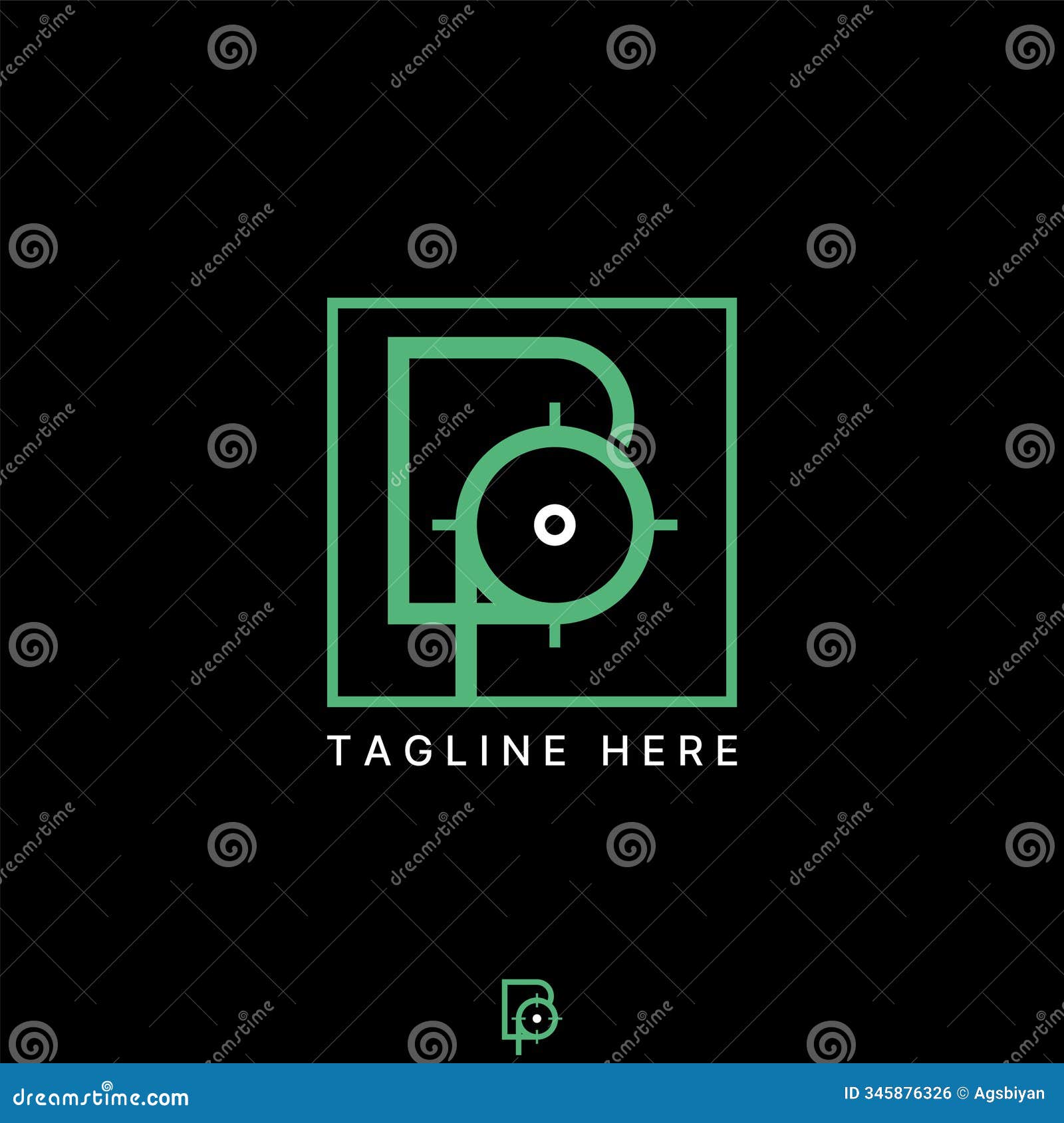 Initial BP or PB Font Connected with Target Focus. Related Monogram ...