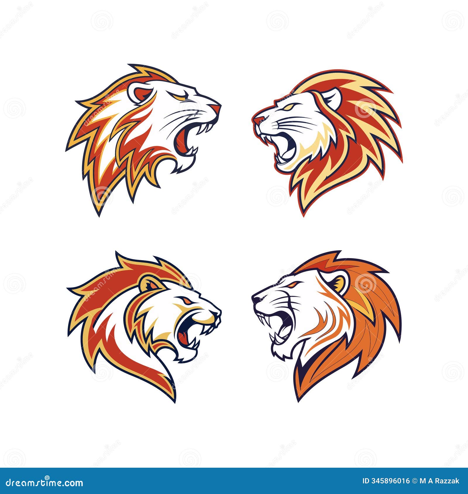 Ferocious Head Mascot Logo. Bold And Intimidating Design. Vector ...