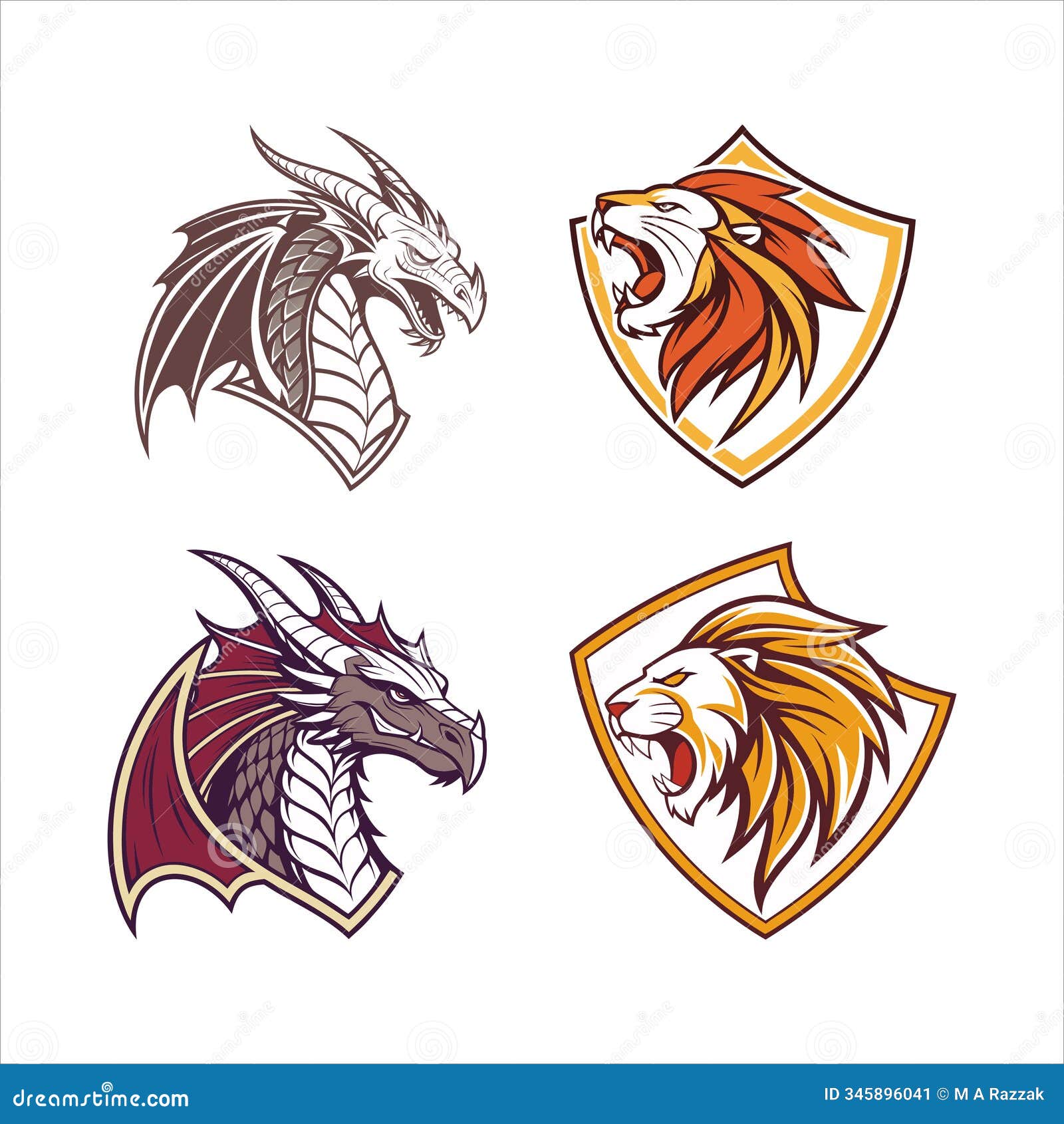 Ferocious Head Mascot Logo. Bold and Intimidating Design Stock ...