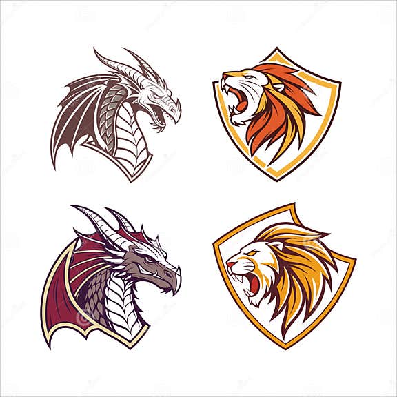 Ferocious Head Mascot Logo. Bold and Intimidating Design Stock ...