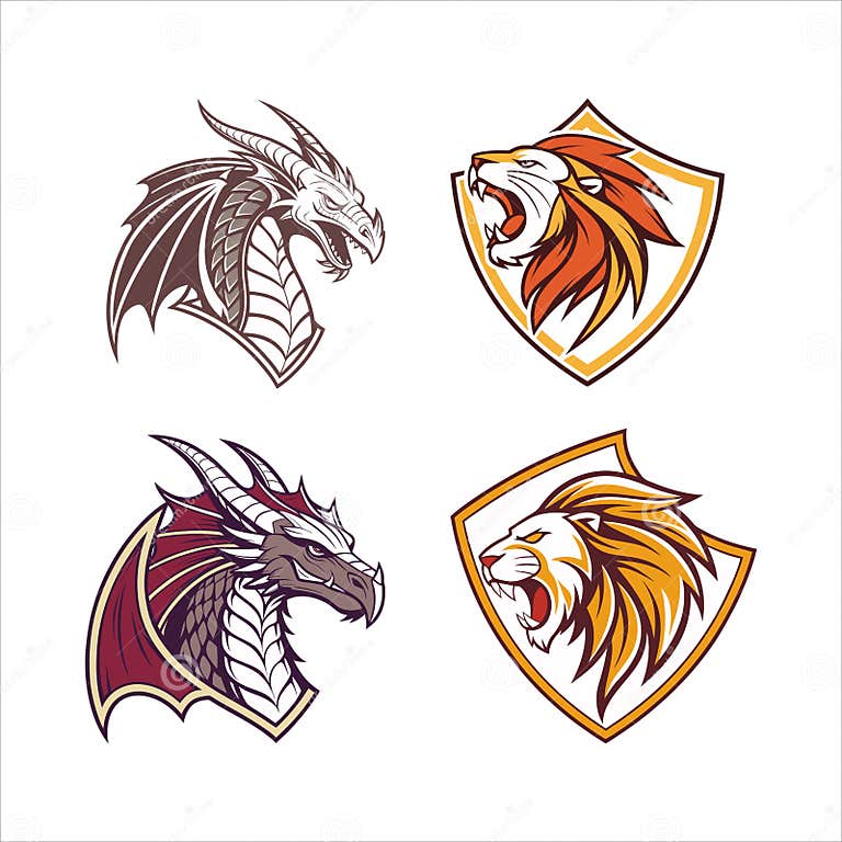 Ferocious Head Mascot Logo. Bold and Intimidating Design Stock ...