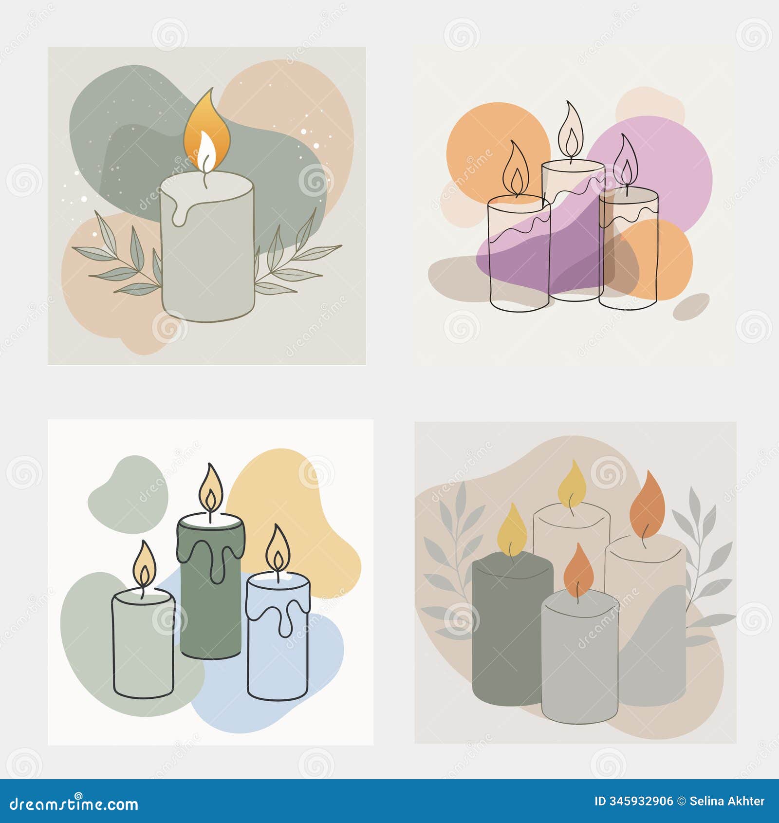 Christmas Candles Vector Illustration. Stock Illustration ...