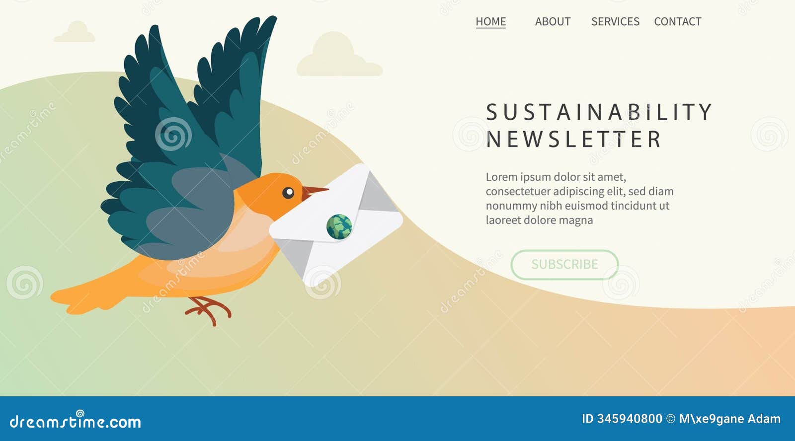 Birds Delivering Sustainability Newsletter Banner, Representing Eco ...