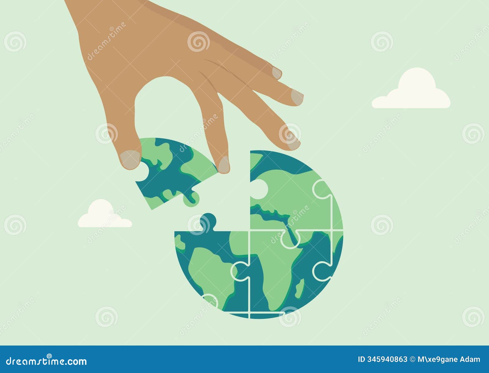 Hand Holding a Puzzle Piece Shaped Like Earth, Symbolizing Global Unity ...