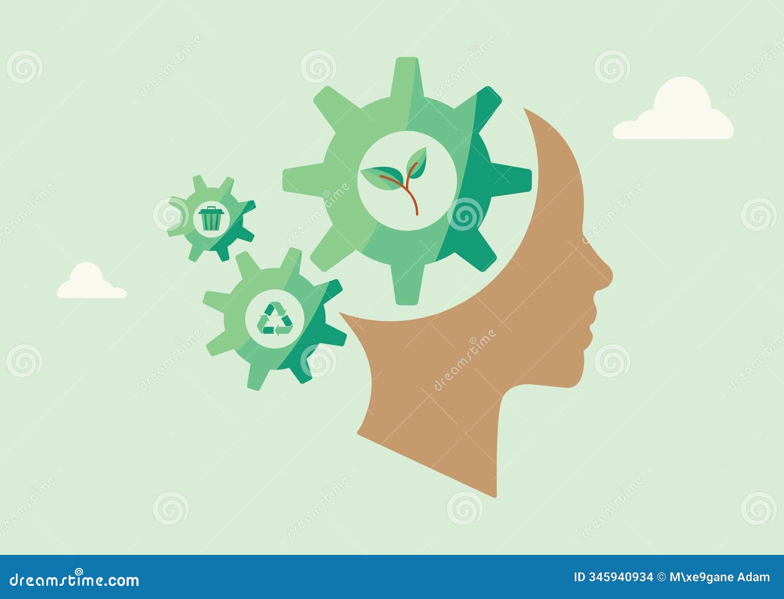 Sustainable Mindset with Eco-Friendly Ideas Stock Illustration ...