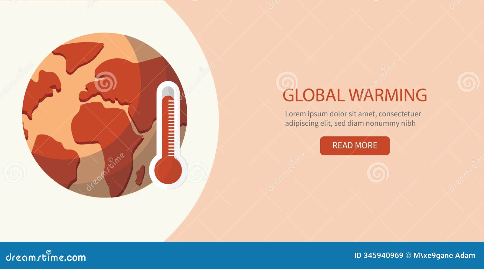 Global Warming Banner Illustration with Red Planet Earth and ...
