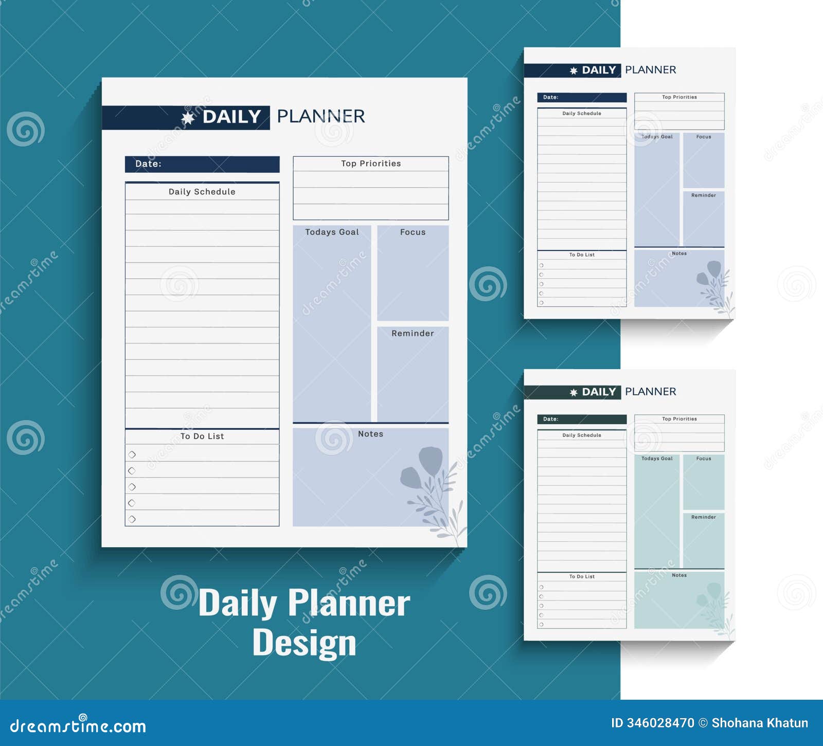 Daily Planner Template Design, Professional Planner Design, One Layout ...