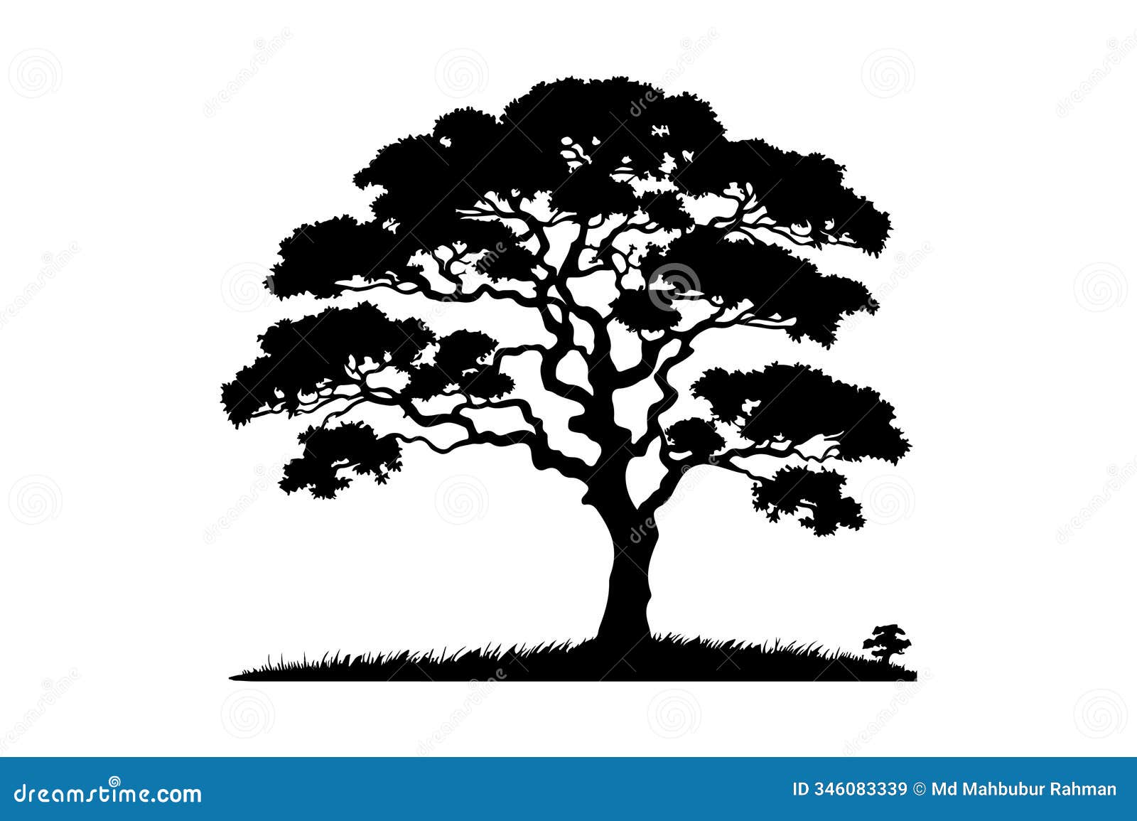 A big tree vector image stock vector. Illustration of cartoon - 346083339