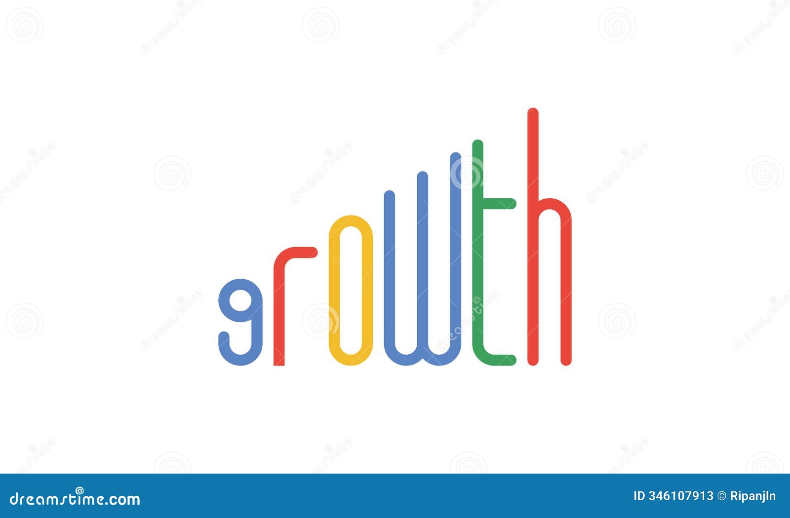 Growth Text Logo Design, Colorful Graphic Vector Stock Illustration ...