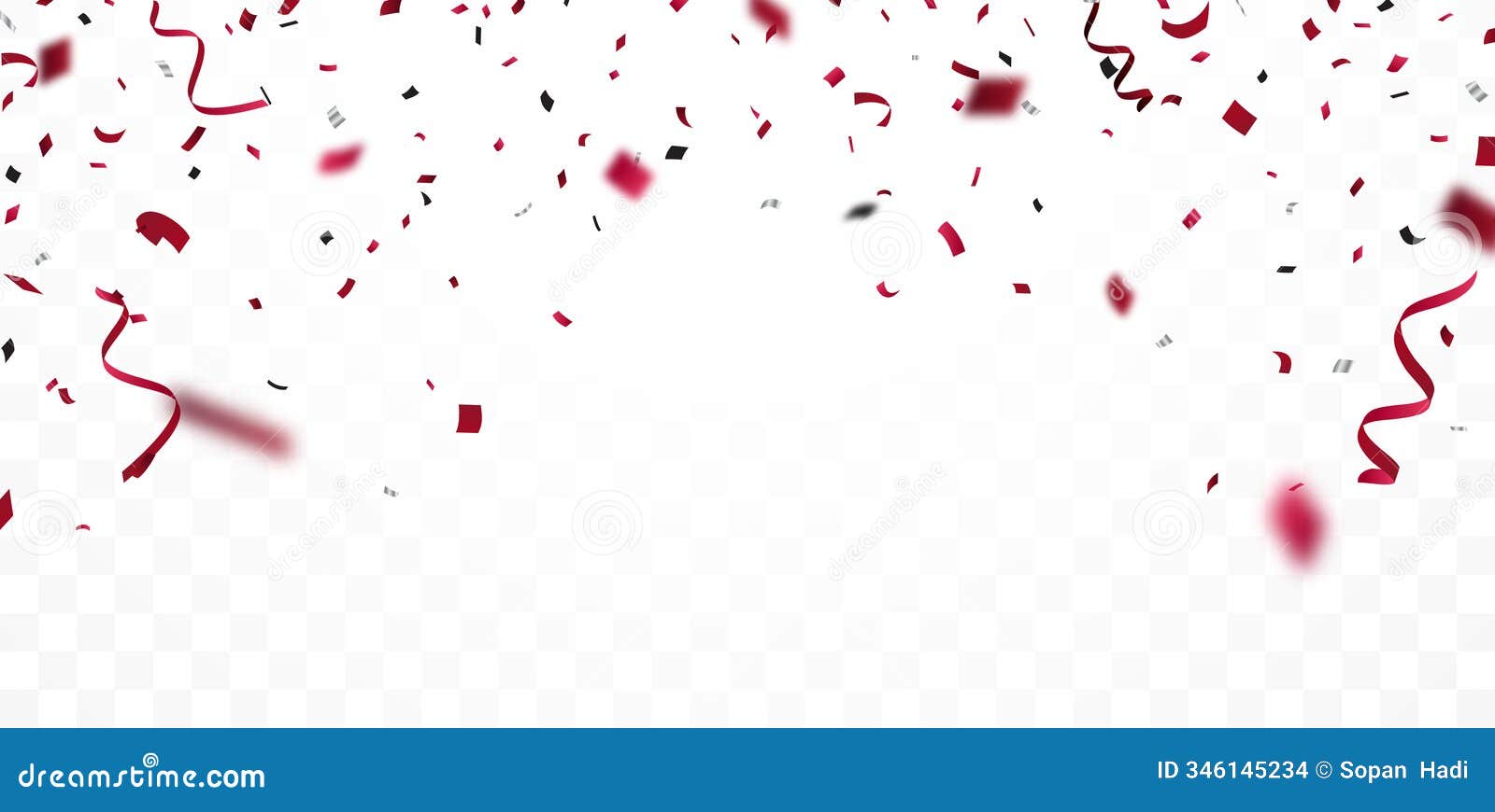 Rain Red Confetti, Celebrations Banner and Backgrounds Stock Vector ...