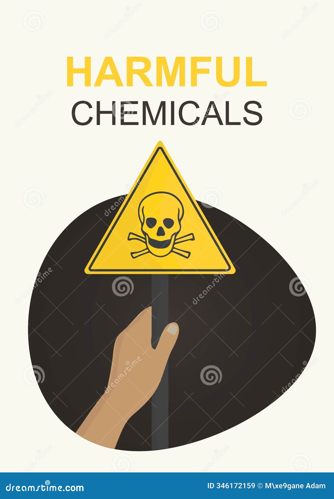 Harmful chemicals poster. stock vector. Illustration of font - 346172159