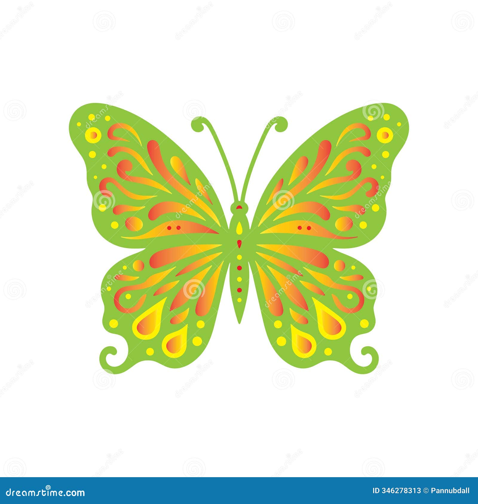 A Single Cute Butterfly Vector Illustration Isolated on a White ...
