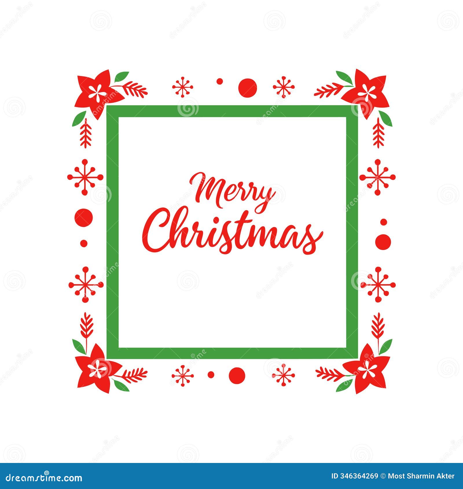 Decorative Christmas Frames Vector Illustration Set Stock Vector - Illustration of graphic ...